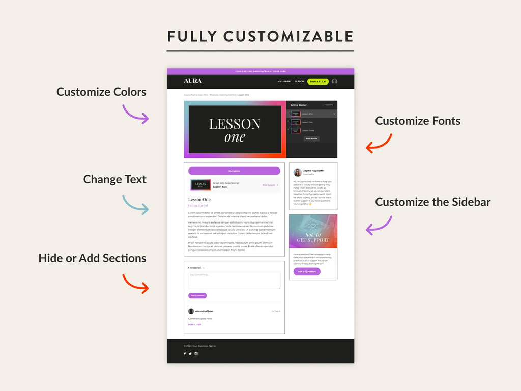 Kajabi Course Theme - Just Add Your Brand™ Template Shop