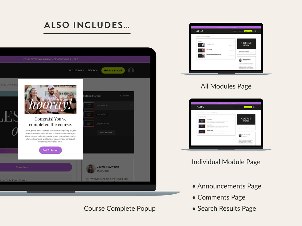Kajabi Course Theme - Just Add Your Brand™ Template Shop