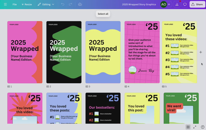 2025 Spotify Wrapped Templates (Canva) – Just Add Your Brand